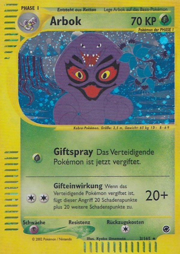 Arbok 3/165 - Wert, Bild, Künstler & Seltenheit | Pokemonkarte.de