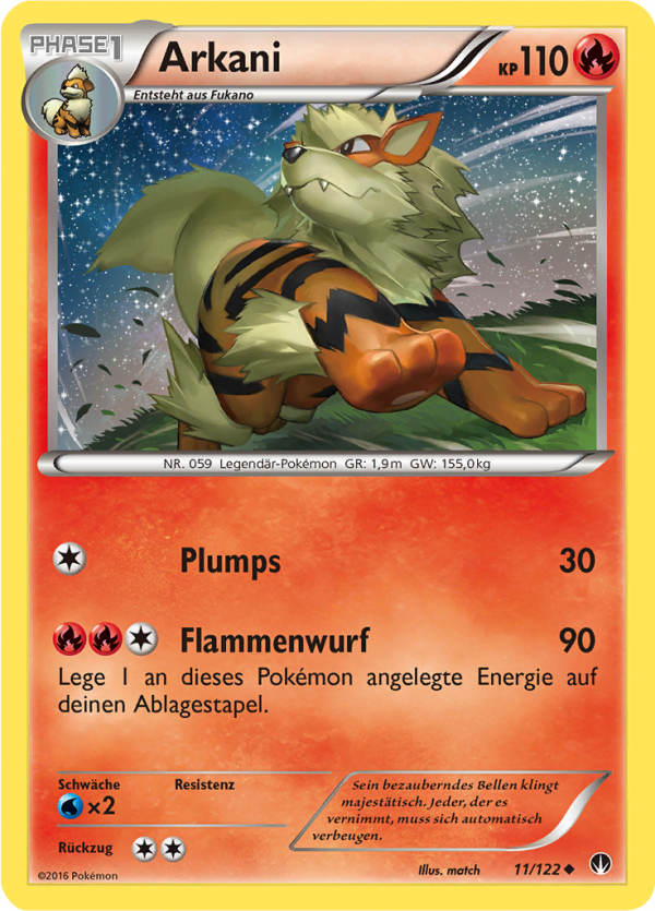 Arkani 11/122 - Wert, Bild & Seltenheit | Pokemonkarte.de