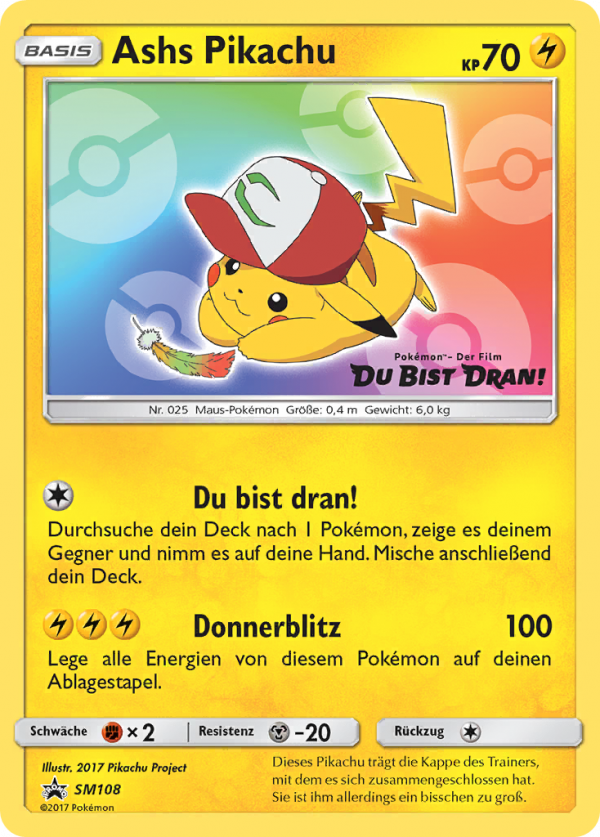 Ash's Pikachu SM108 - Wert, Bild & Seltenheit | Pokemonkarte.de