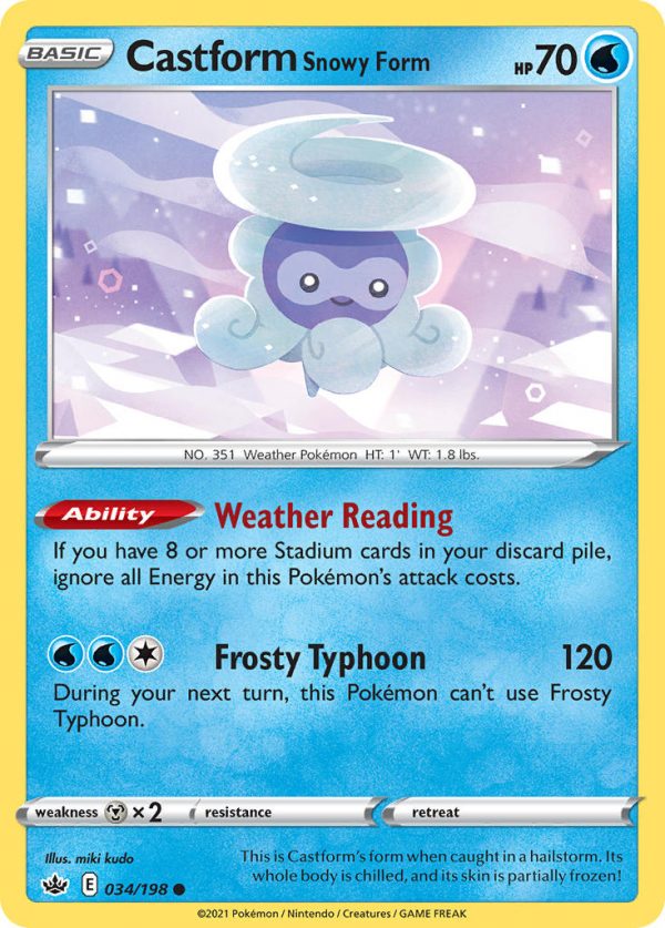 Castform Snowy Form 034/198 - Wert, Bild, Künstler & Seltenheit | Pokemonkarte.de