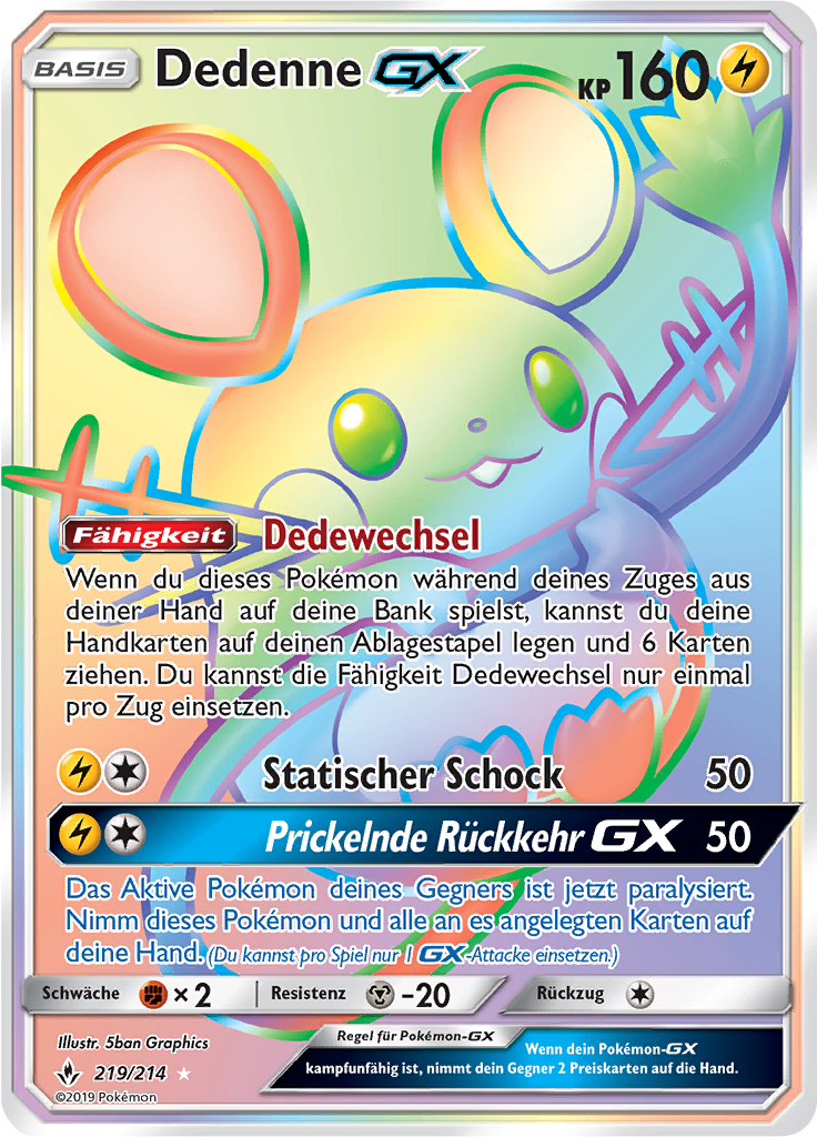 Dedenne-GX 219/214 - Wert, Bild & Seltenheit | Pokemonkarte.de