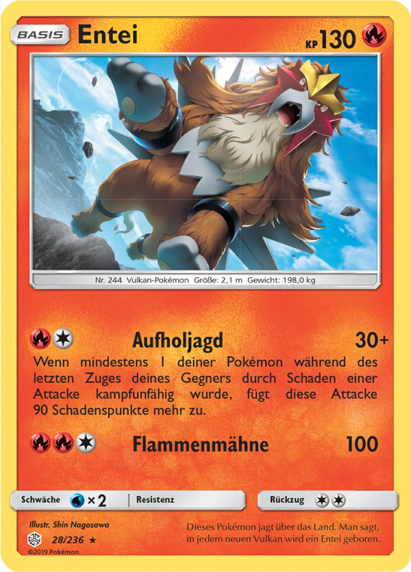 Entei 28/236 - Wert, Bild, Künstler & Seltenheit | Pokemonkarte.de