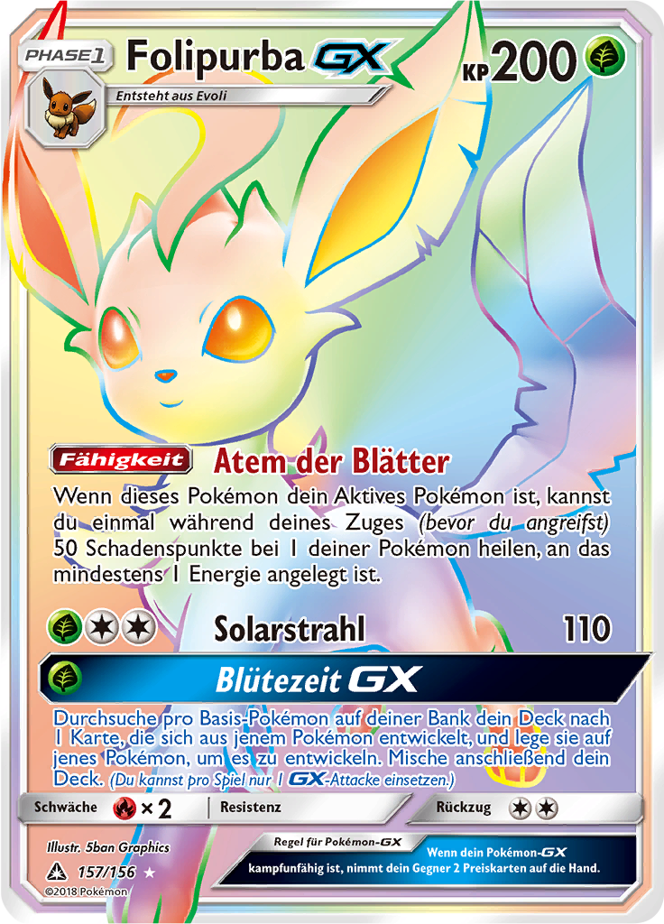 Folipurba-GX 157/156 - Wert, Bild & Seltenheit | Pokemonkarte.de