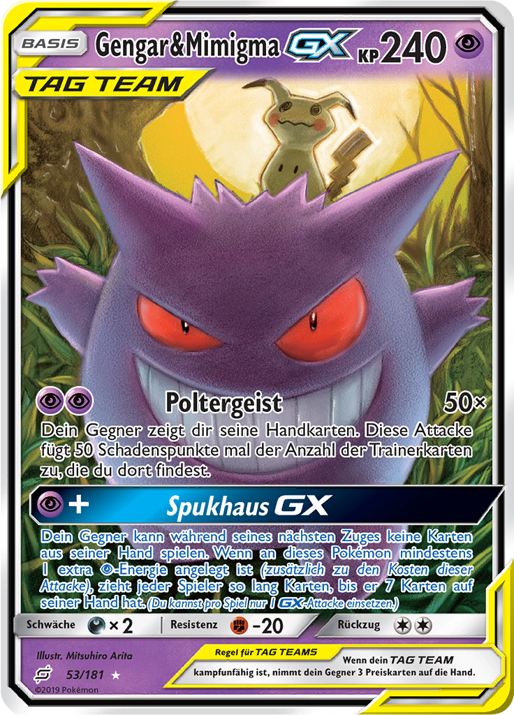 Gengar & Mimigma-GX 53/181 - Wert, Bild & Seltenheit | Pokemonkarte.de