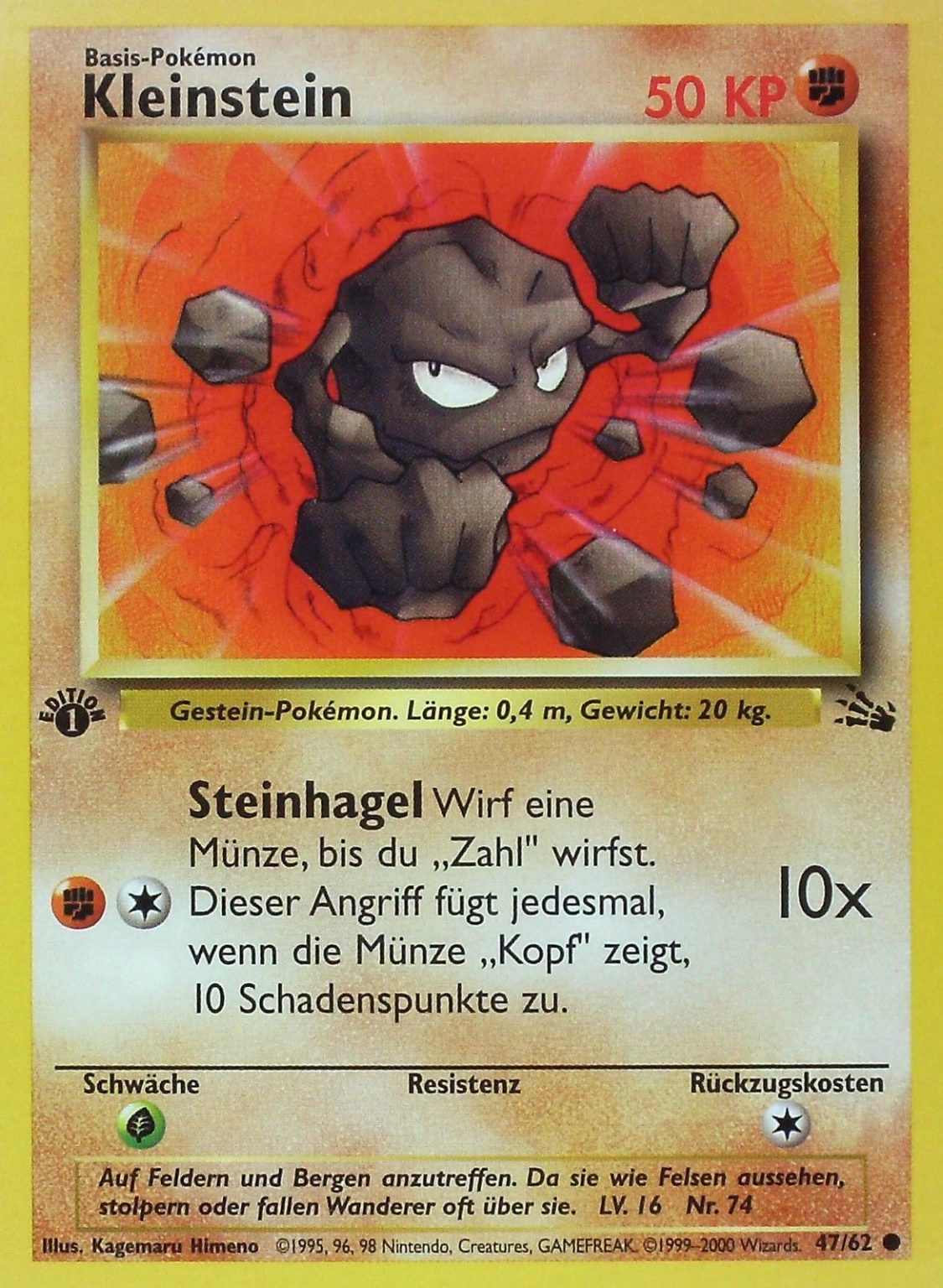 Kleinstein 47/62 - Wert, Bild & Seltenheit | Pokemonkarte.de