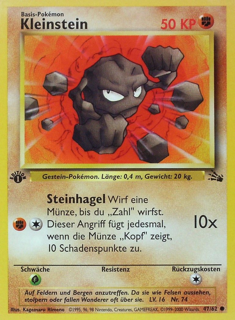 Kleinstein 47/62 - Wert, Bild & Seltenheit | Pokemonkarte.de