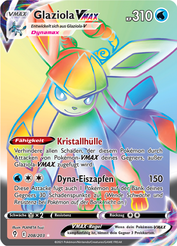 Glaziola VMAX 208/203 - Wert, Bild & Seltenheit | Pokemonkarte.de