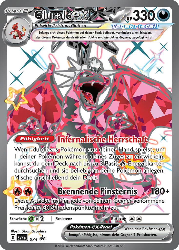 "glurak x" - Pokemonkarte