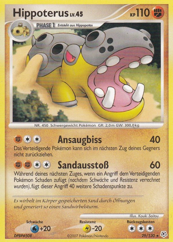 Hippoterus 29/130 - Wert, Bild, Künstler & Seltenheit | Pokemonkarte.de