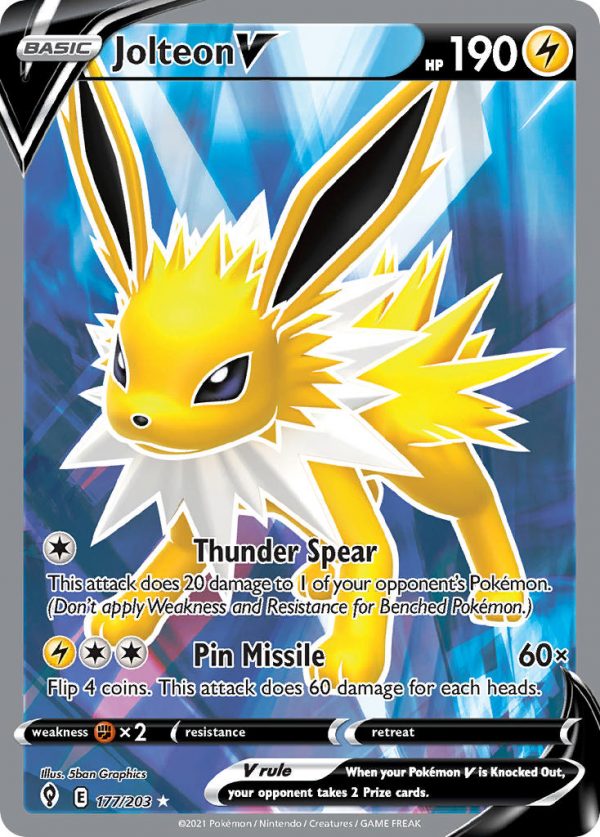 Jolteon V 177/203 - Wert, Bild & Seltenheit | Pokemonkarte.de
