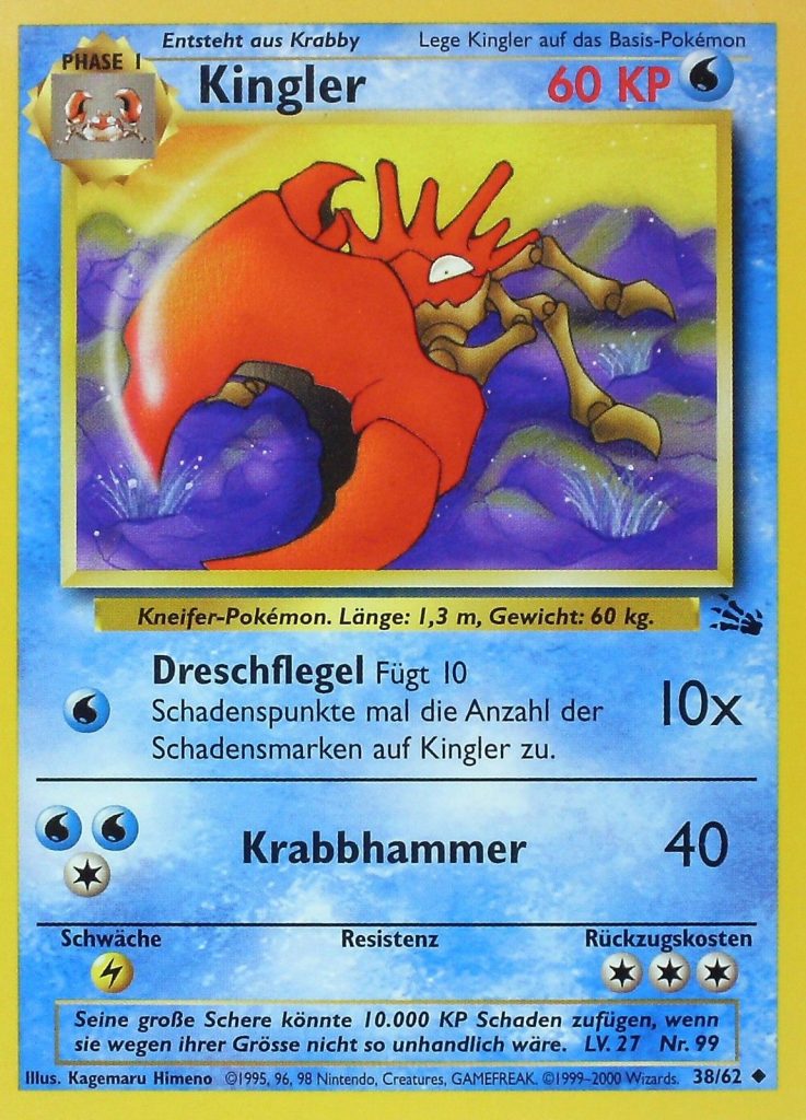 Kingler 38/62 - Wert, Bild & Seltenheit | Pokemonkarte.de