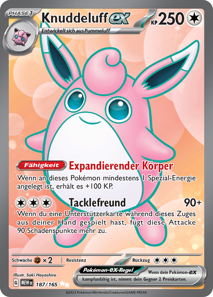 Knuddeluff-ex 187/165 - Wert, Bild & Seltenheit | Pokemonkarte.de