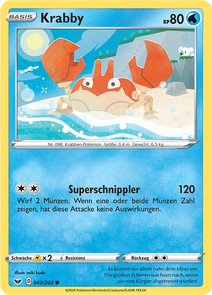 Krabby 043/202 - Wert, Bild & Seltenheit | Pokemonkarte.de