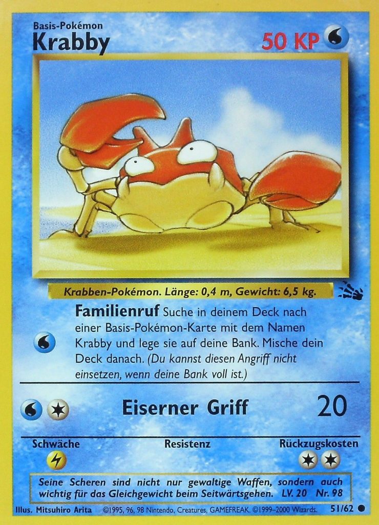 Krabby 51/62 - Wert, Bild & Seltenheit | Pokemonkarte.de