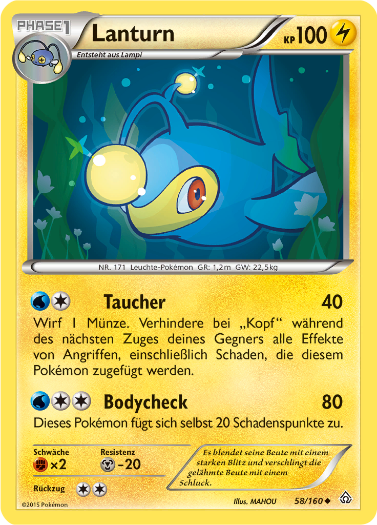 Lanturn 58/160 - Wert, Bild & Seltenheit | Pokemonkarte.de