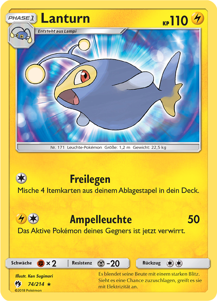 Lanturn 74/214 - Wert, Bild & Seltenheit | Pokemonkarte.de