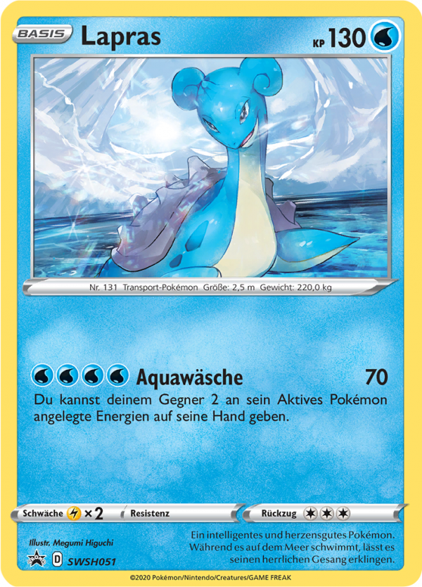 Lapras SWSH051 - Wert, Bild, Künstler & Seltenheit | Pokemonkarte.de