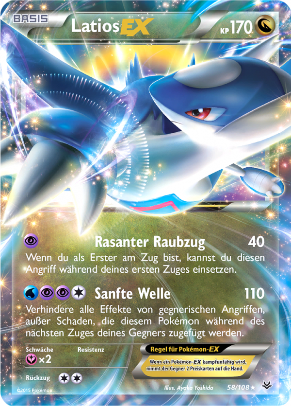 Latios-EX 58/108 - Wert, Bild & Seltenheit | Pokemonkarte.de