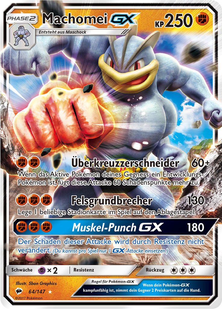 Machomei-GX 64/147 - Wert, Bild & Seltenheit | Pokemonkarte.de