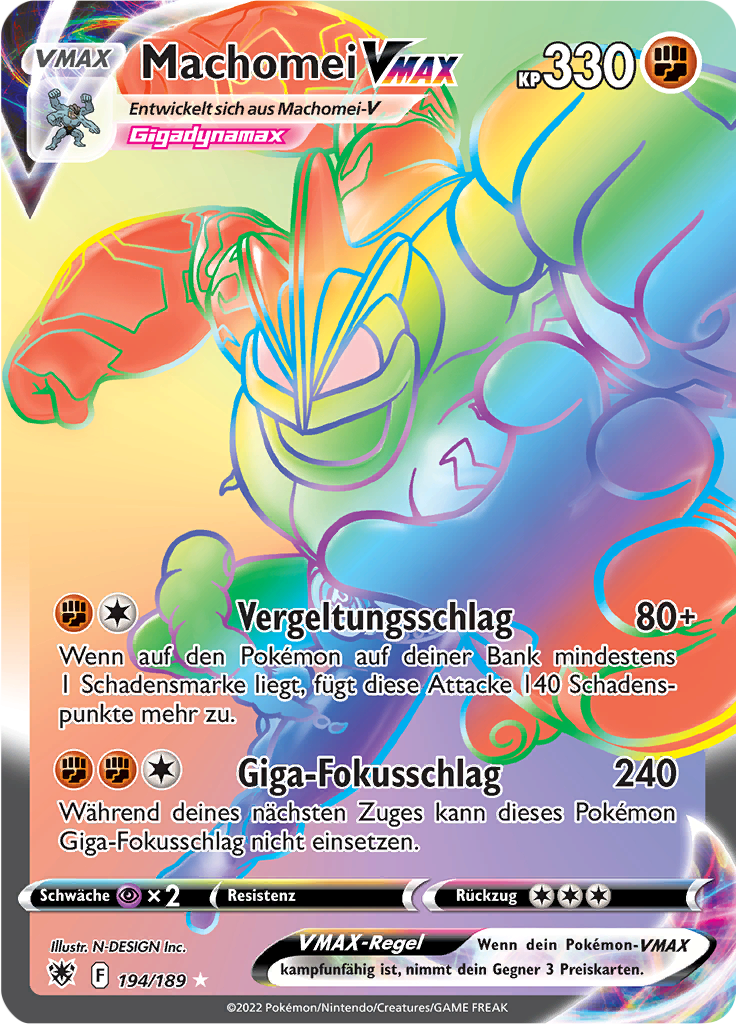 Machomei VMAX 194/189 - Wert, Bild & Seltenheit | Pokemonkarte.de