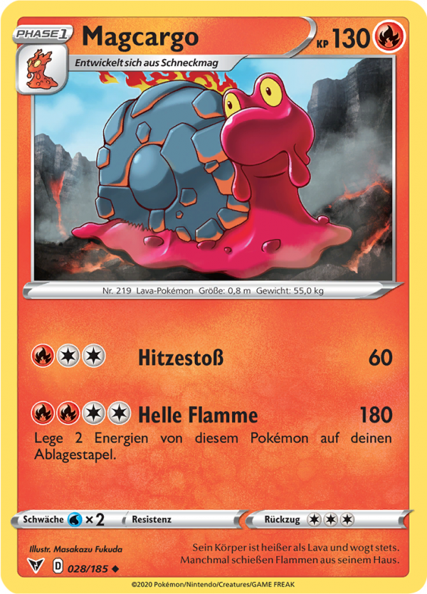 Magcargo 028/185 - Wert, Bild & Seltenheit | Pokemonkarte.de