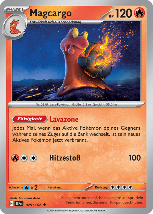 Magcargo 029/162 - Wert, Bild & Seltenheit | Pokemonkarte.de