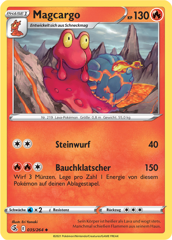 Magcargo 035/264 - Wert, Bild & Seltenheit | Pokemonkarte.de