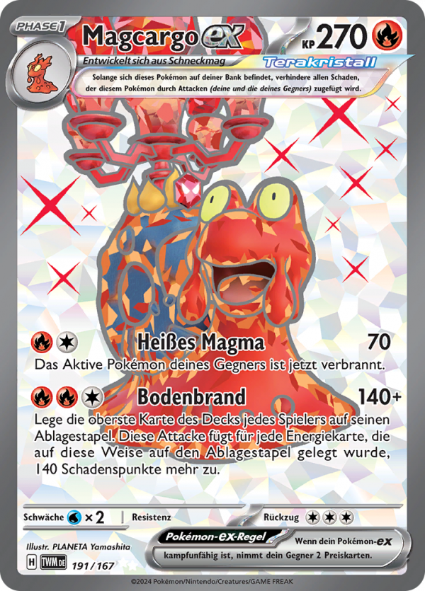 Magcargo-ex 191/167 - Wert, Bild & Seltenheit | Pokemonkarte.de