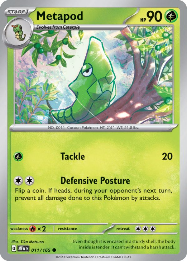 Metapod 011/165 - Wert, Bild & Seltenheit | Pokemonkarte.de