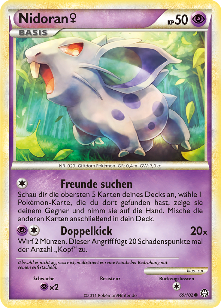 Nidoran♀ 69/102 - Wert, Bild & Seltenheit | Pokemonkarte.de