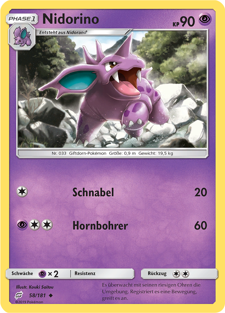 Nidorino 58/181 - Wert, Bild, Künstler & Seltenheit | Pokemonkarte.de