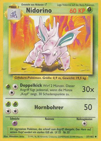 Nidorino 37/102 - Wert, Bild & Seltenheit | Pokemonkarte.de