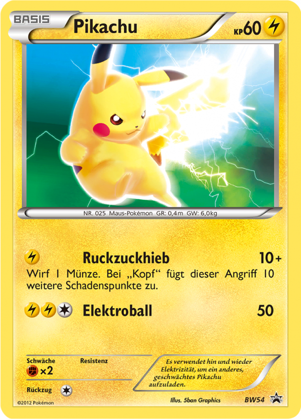 Pikachu BW54 - Wert, Bild & Seltenheit | Pokemonkarte.de