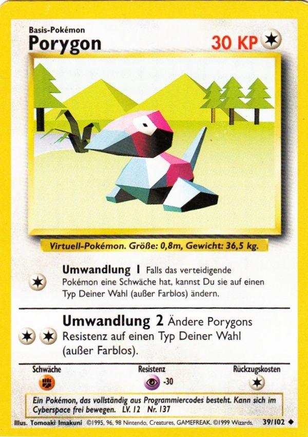 Porygon 39/102 - Wert, Bild & Seltenheit | Pokemonkarte.de