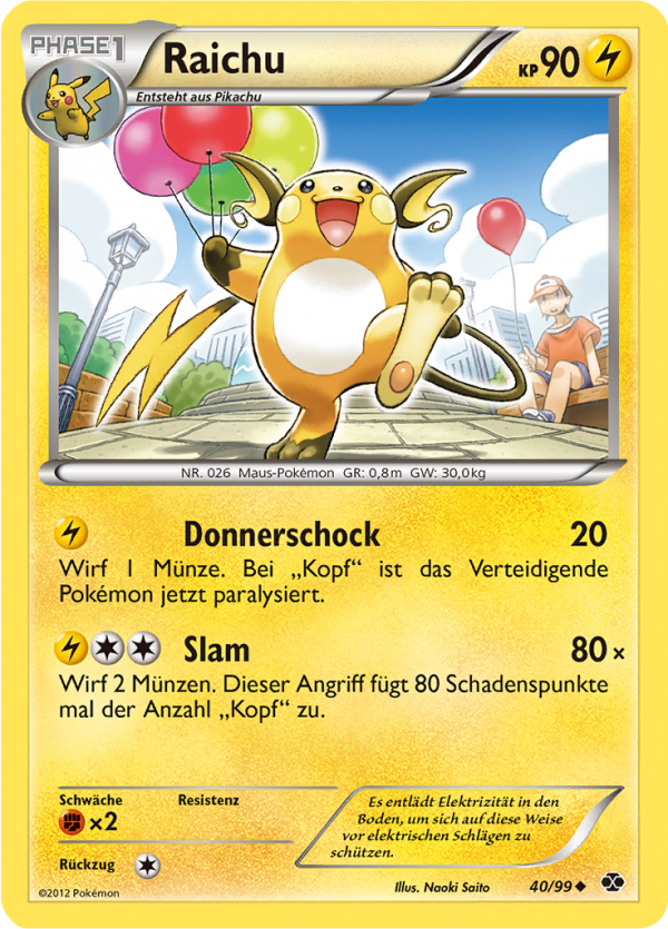 Raichu 40/99 - Wert, Bild & Seltenheit | Pokemonkarte.de