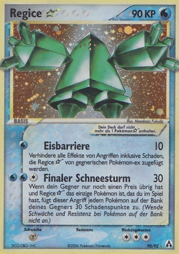 Regice 90/92 - Wert, Bild & Seltenheit | Pokemonkarte.de