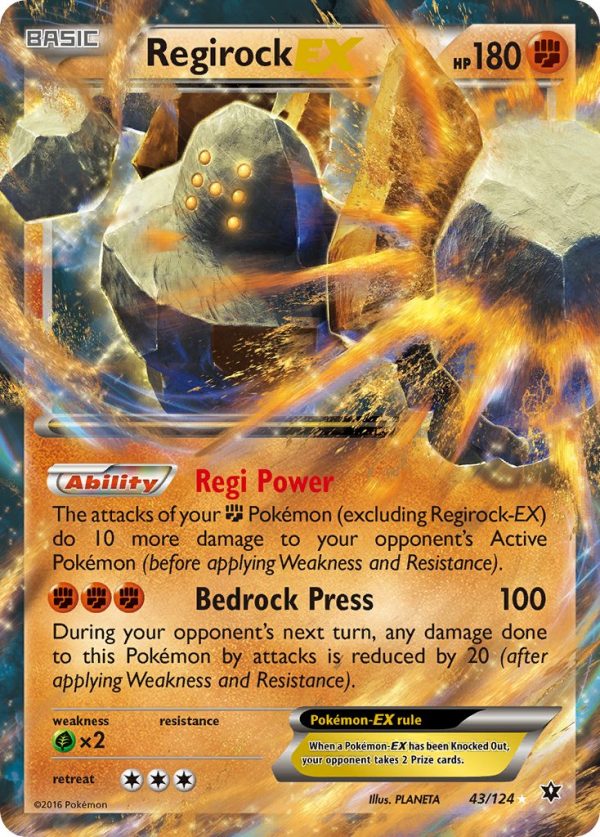 Regirock-EX 43/124 - Wert, Bild & Seltenheit | Pokemonkarte.de