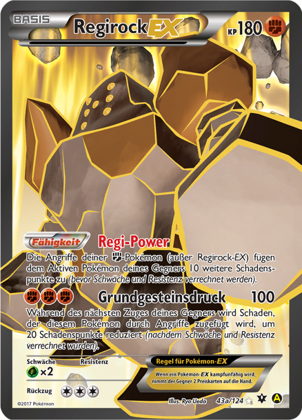 Regirock-EX 43a/124 - Wert, Bild & Seltenheit | Pokemonkarte.de