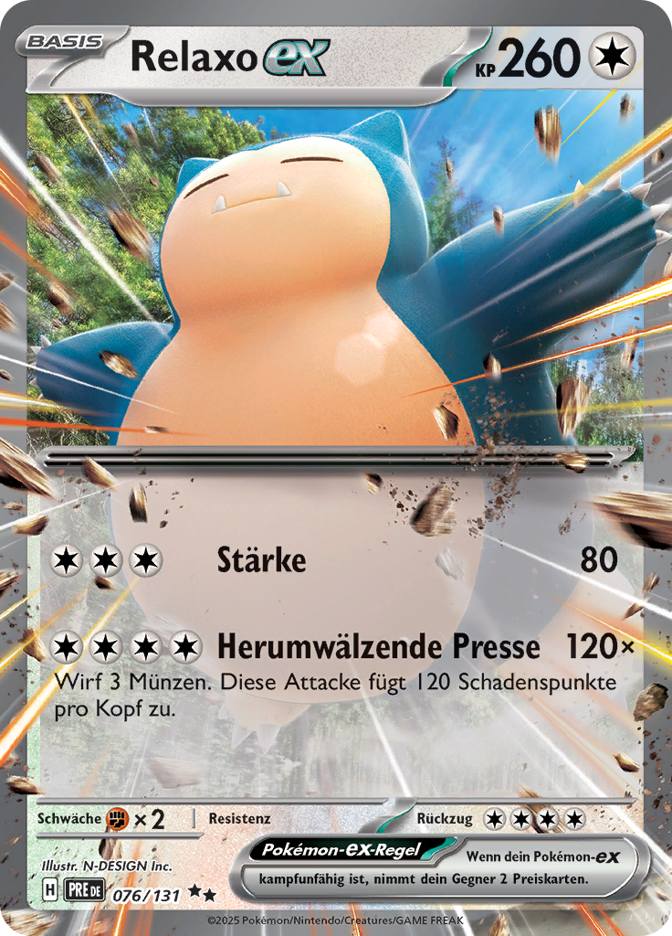 Relaxo-ex 076/131 - Wert, Bild & Seltenheit | Pokemonkarte.de