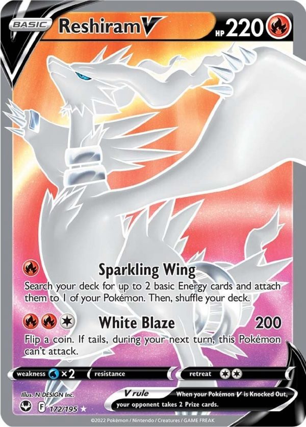 Reshiram V (Full Art) 172/195 - Wert, Bild & Seltenheit | Pokemonkarte.de