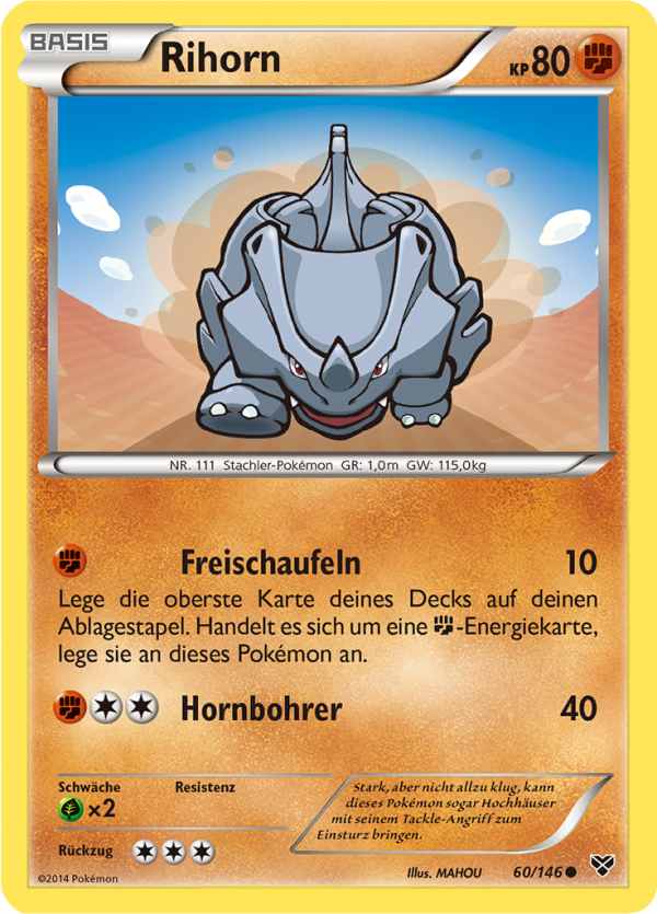 Rihorn 60/146 - Wert, Bild, Künstler & Seltenheit | Pokemonkarte.de