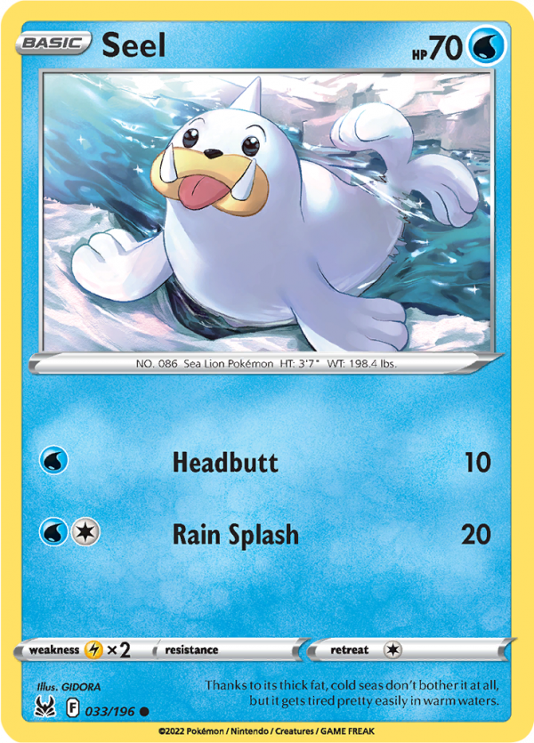 Seel 033/196 - Wert, Bild & Seltenheit | Pokemonkarte.de