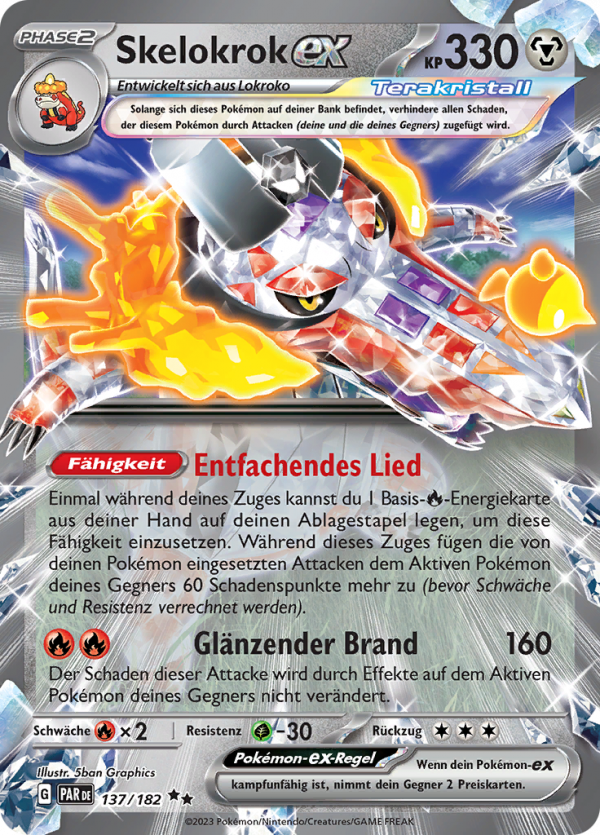 Skelokrok-ex 137/182 - Wert, Bild & Seltenheit | Pokemonkarte.de