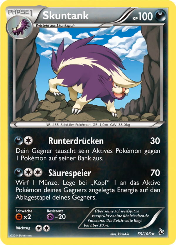 Skuntank 55/106 - Wert, Bild & Seltenheit | Pokemonkarte.de
