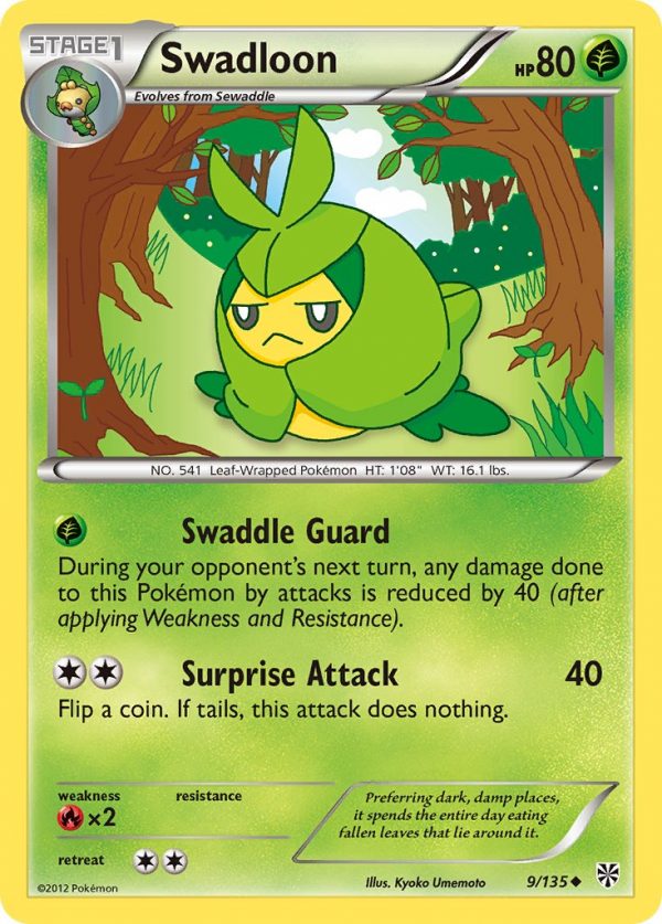 Swadloon 9/135 - Wert, Bild & Seltenheit | Pokemonkarte.de