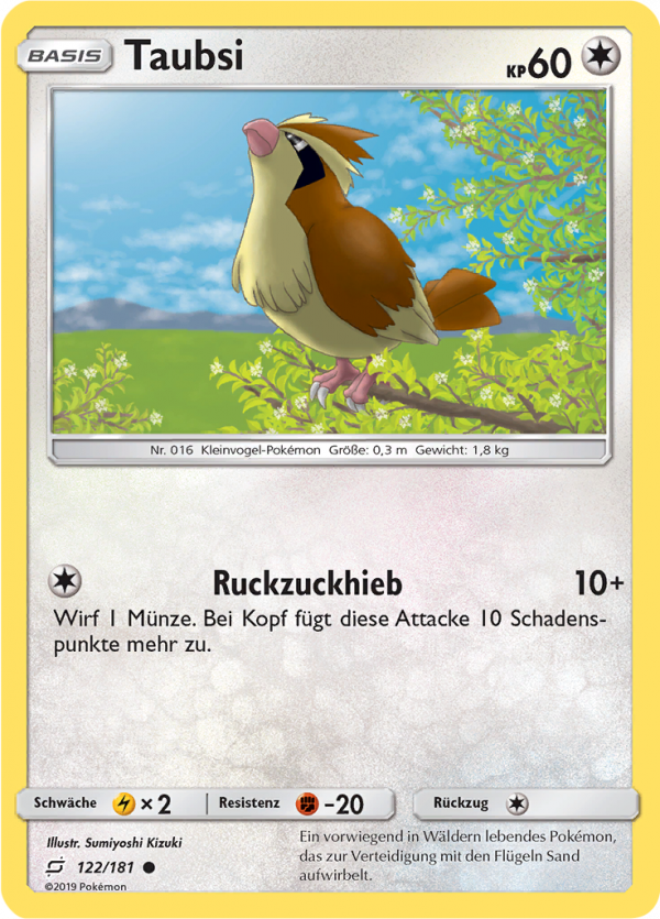 Taubsi 122/181 - Wert, Bild & Seltenheit | Pokemonkarte.de