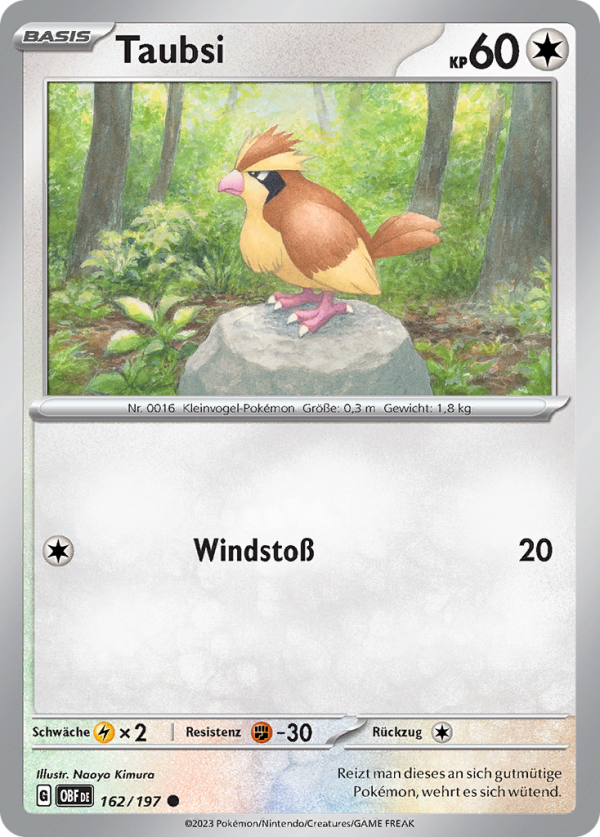Taubsi 162/197 - Wert, Bild & Seltenheit | Pokemonkarte.de