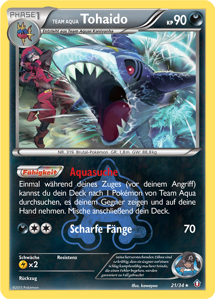 Team Aqua Tohaido 21/34 - Wert, Bild & Seltenheit | Pokemonkarte.de
