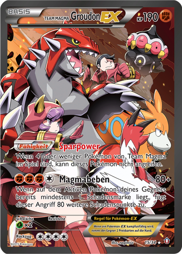 Team Magma Groudon-EX 15/34 - Wert, Bild & Seltenheit | Pokemonkarte.de