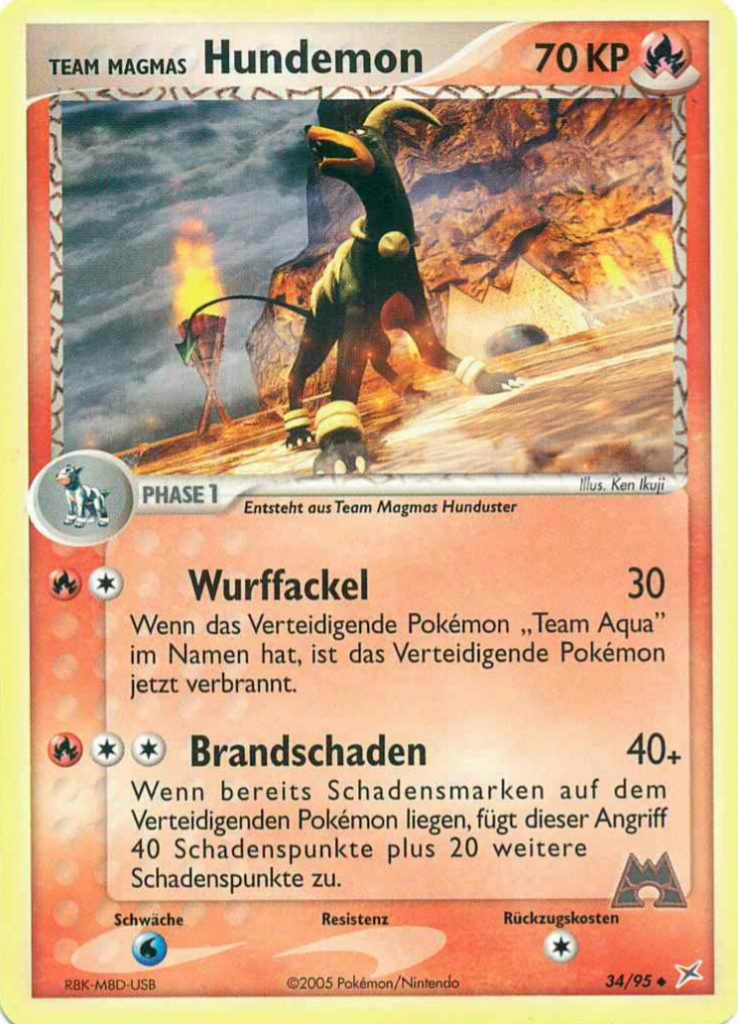 Team Magmas Hundemon 34/95 - Wert, Bild & Seltenheit | Pokemonkarte.de